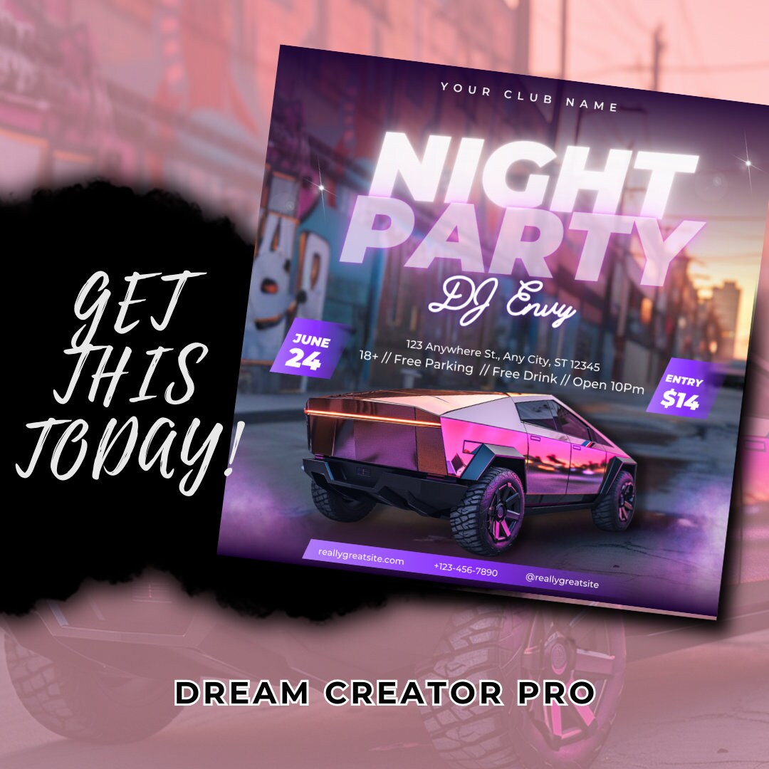 NEW Futuristic Party Flyer Template / Party Flyer / Club Flyer / Canva ...