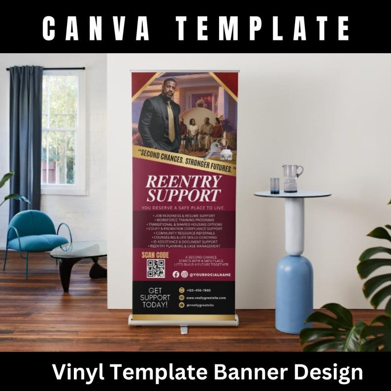 Reentry Shared Housing Retractable Banner | Transitional Living Roll up ...