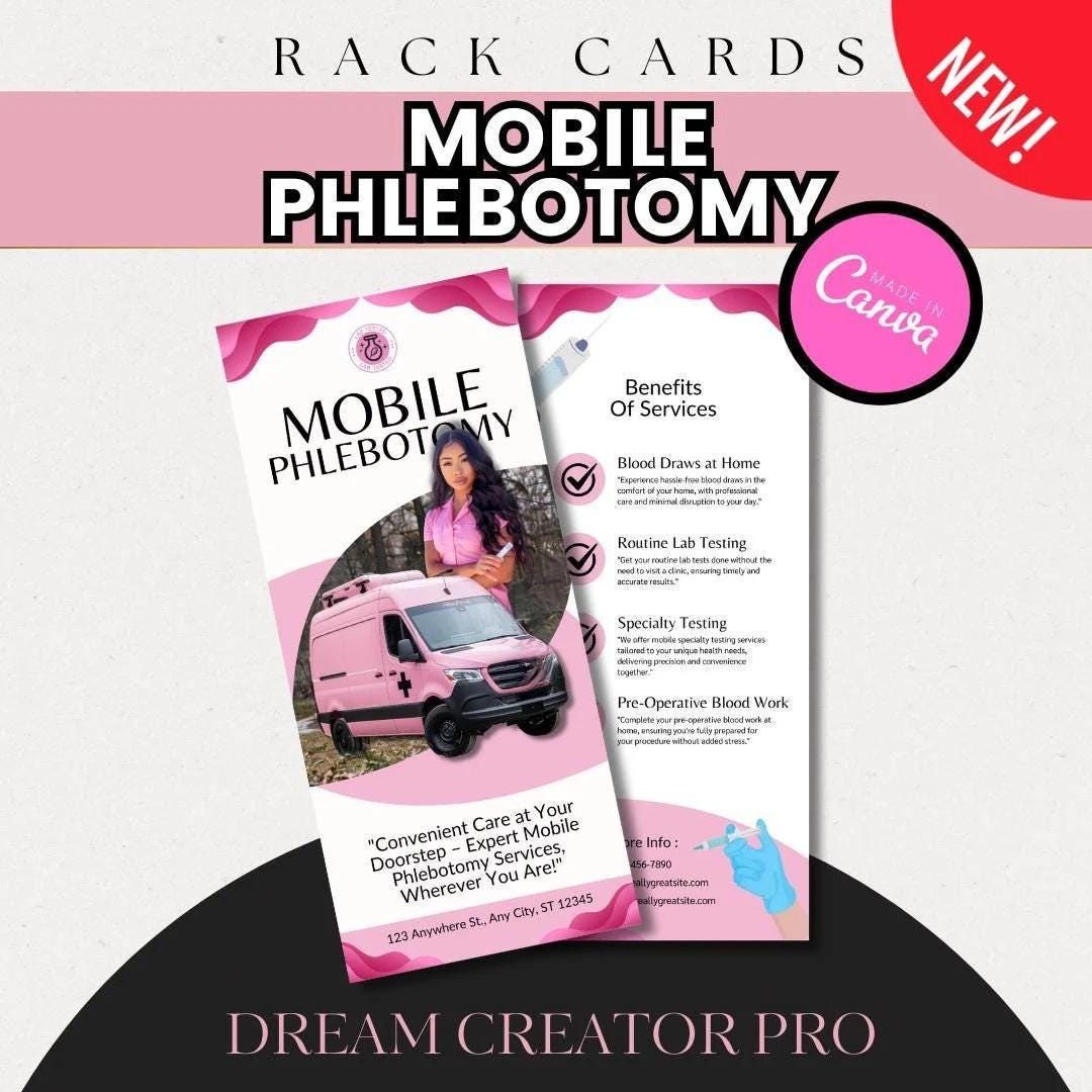 Phlebotomy Service Rack Card / DIY Medical Service Flyer/ Phlebotomist ...