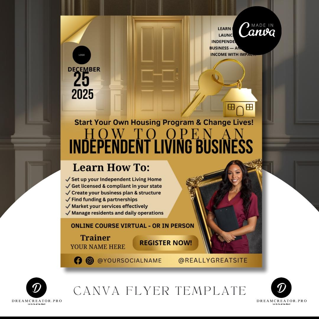 Independent Living Business Flyer Bundle | Editable Canva Templates ...