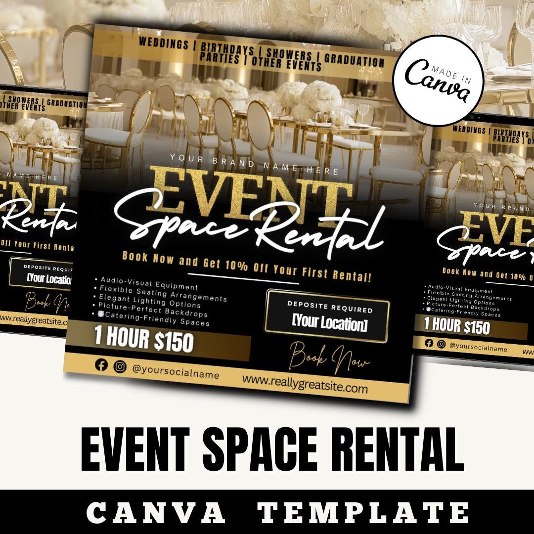 Event Space Rentals Flyer Template / Event Hosting / Digital Flyer ...