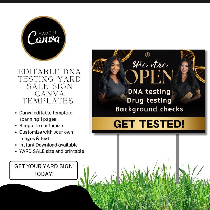 Customizable DNA Testing Yard Sign Canva Template / DIY Medical DNA ...