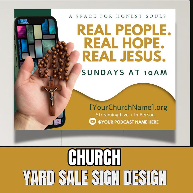 Modern Church Yard Sign Template - Editable Canva Sign for Welcome ...