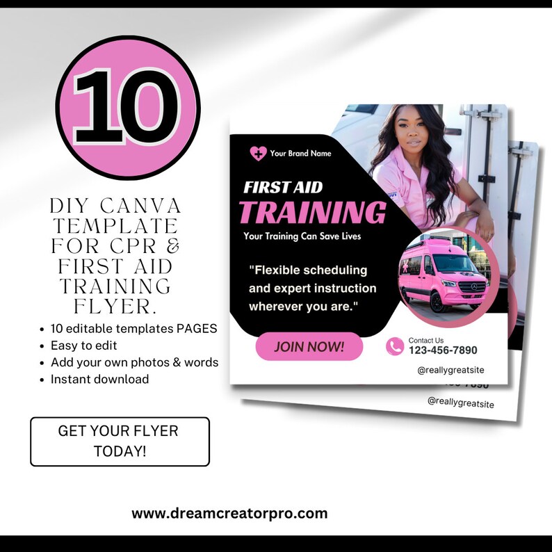 Mobile CPR Flyer TEMPLATE / DIY Medical Service Flyer/ First Aid Flyer ...