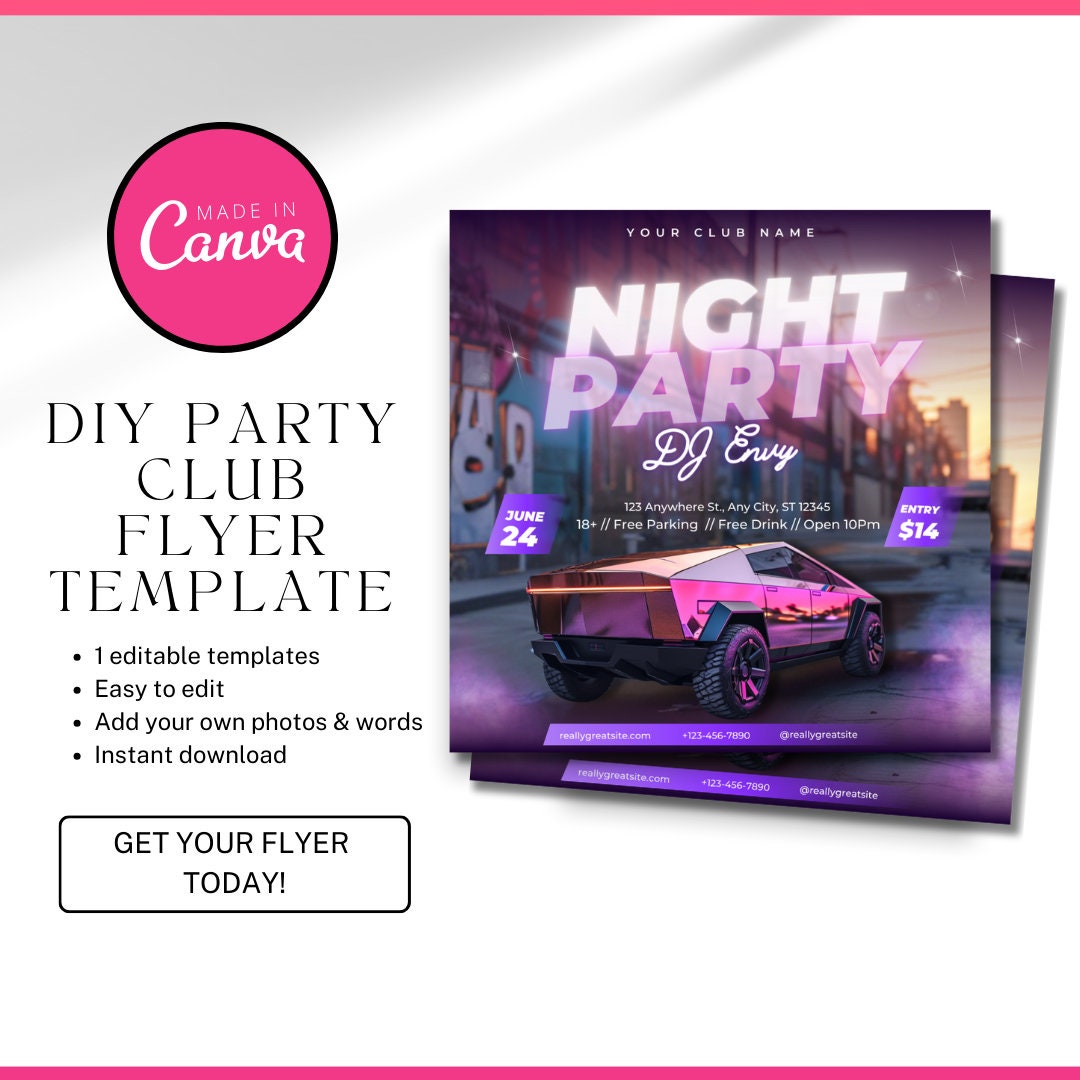 NEW Futuristic Party Flyer Template / Party Flyer / Club Flyer / Canva ...