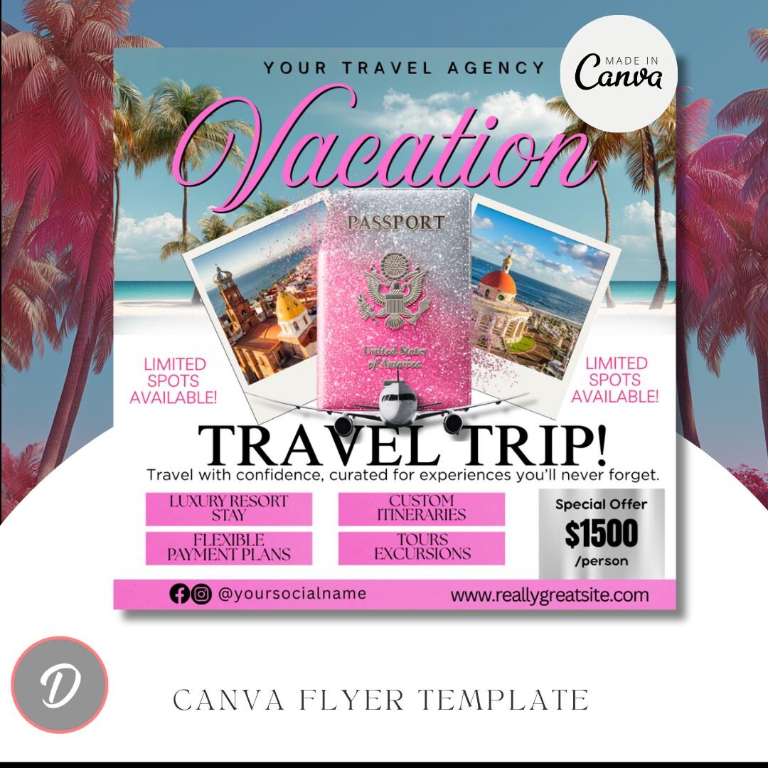 TRAVEL Agent Flyer / Travel Agent Canva / Travel Agent / Canva Template ...