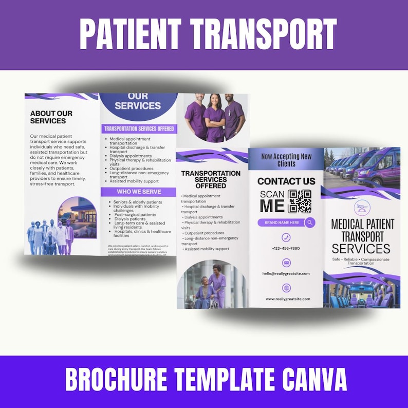 Medical Patient Transport Brochure Template | Non-emergency Medical ...