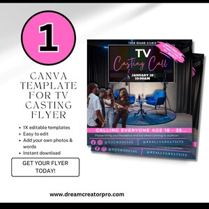 TV AUDITION Casting Call Flyer Canva Template /podcast Show / Audition ...