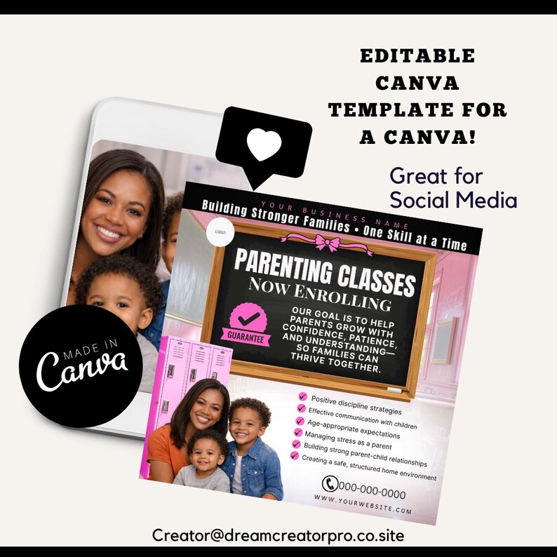 Parenting Class Flyer Template | Court Approved Parenting Classes ...