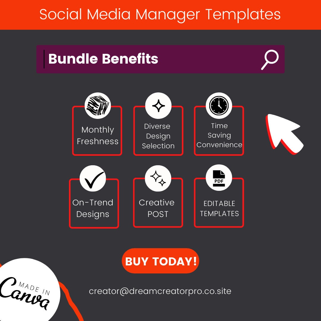 Social Media Canva / Social Media Bundle / Social Media Manager ...
