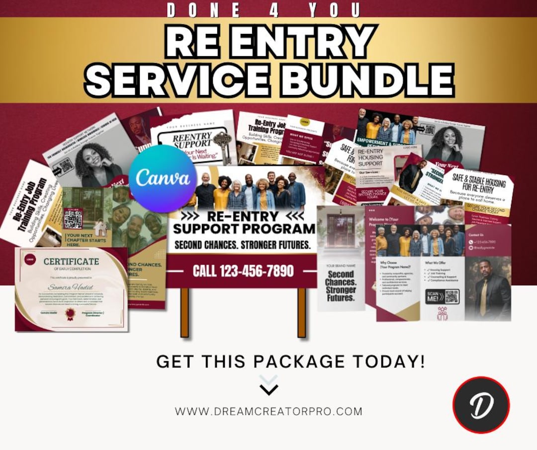 Re-entry Housing Support Canva Template Bundle | Flyers, Forms, Rack ...