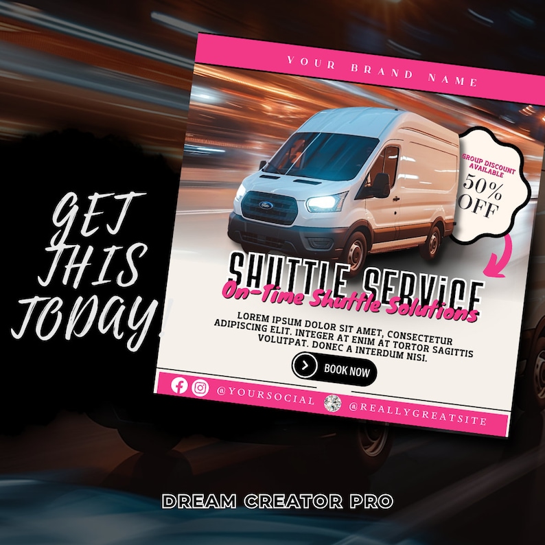 Shuttle Service Flyer Canva Template / Car Service Flyer / Service ...
