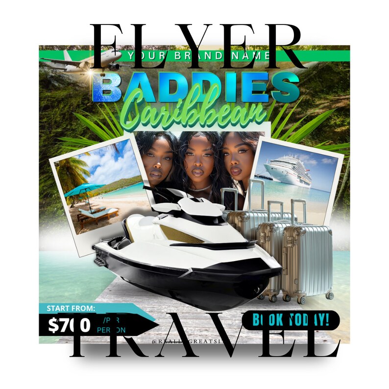 Baddies Caribbean Flyer Travel Agent Flyer / Travel Agent Canva ...