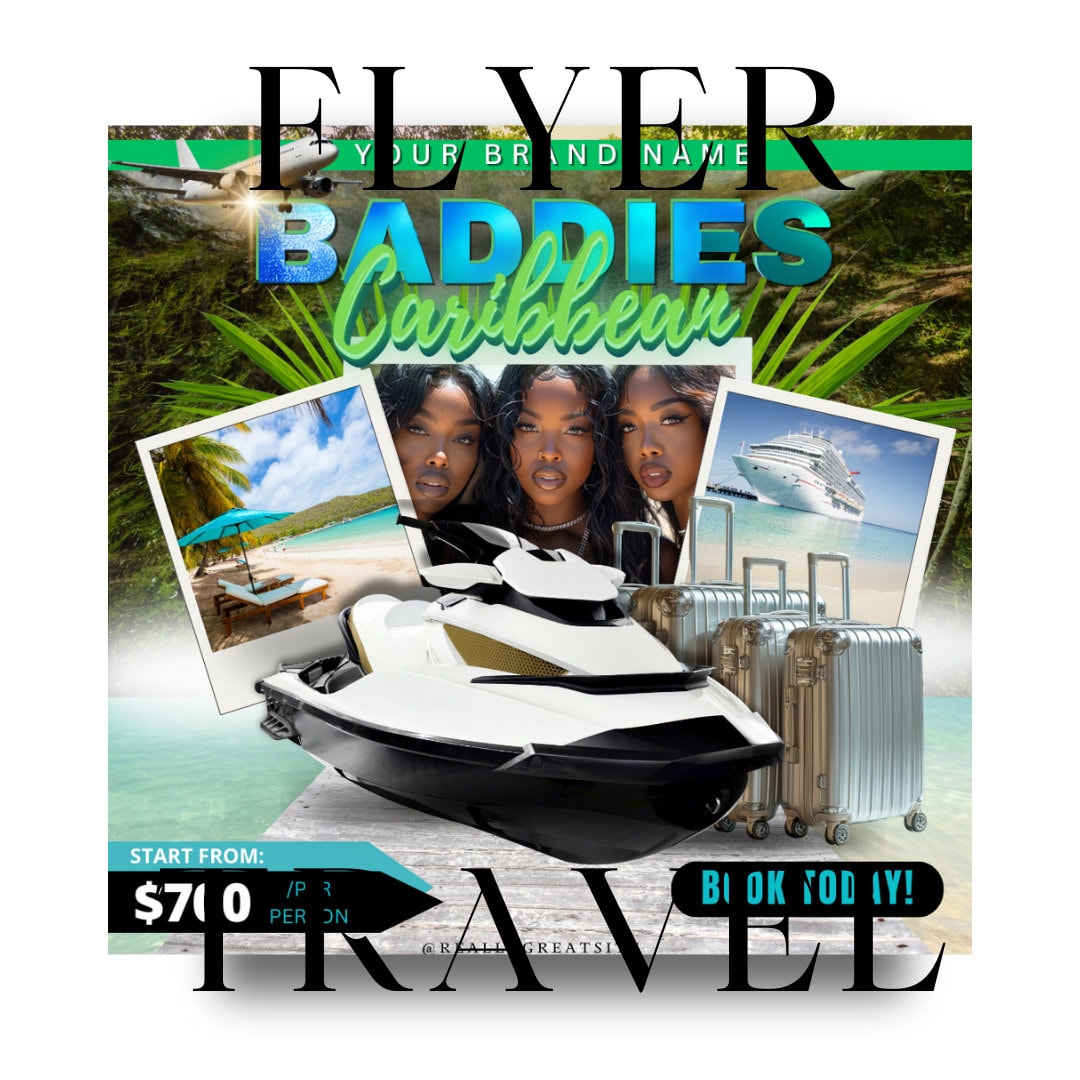 Baddies Caribbean Flyer Travel Agent Flyer / Travel Agent Canva ...