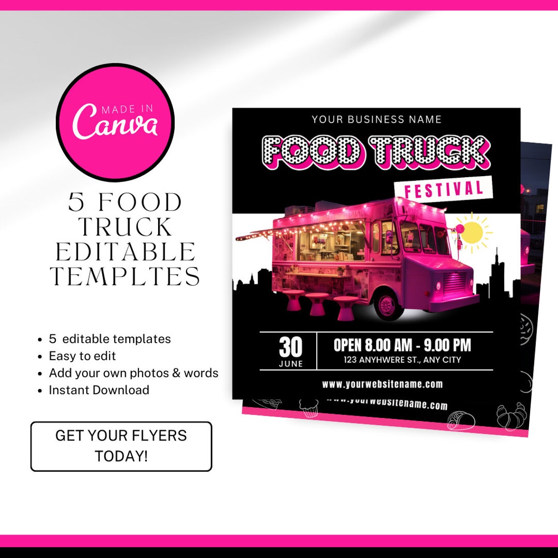FOOD Menu Template / Food Truck Menu Template / Food Menu / Canva ...