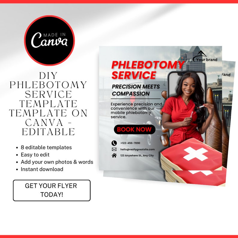 Phlebotomy Service Flyer Template / DIY Medical Service Flyer ...