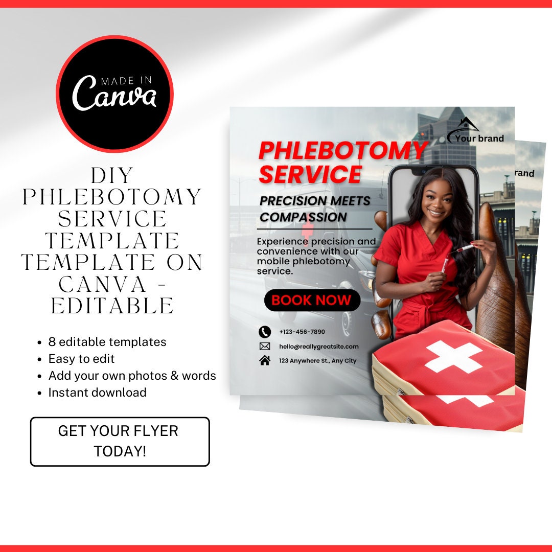 Phlebotomy Service Flyer Template / DIY Medical Service Flyer ...