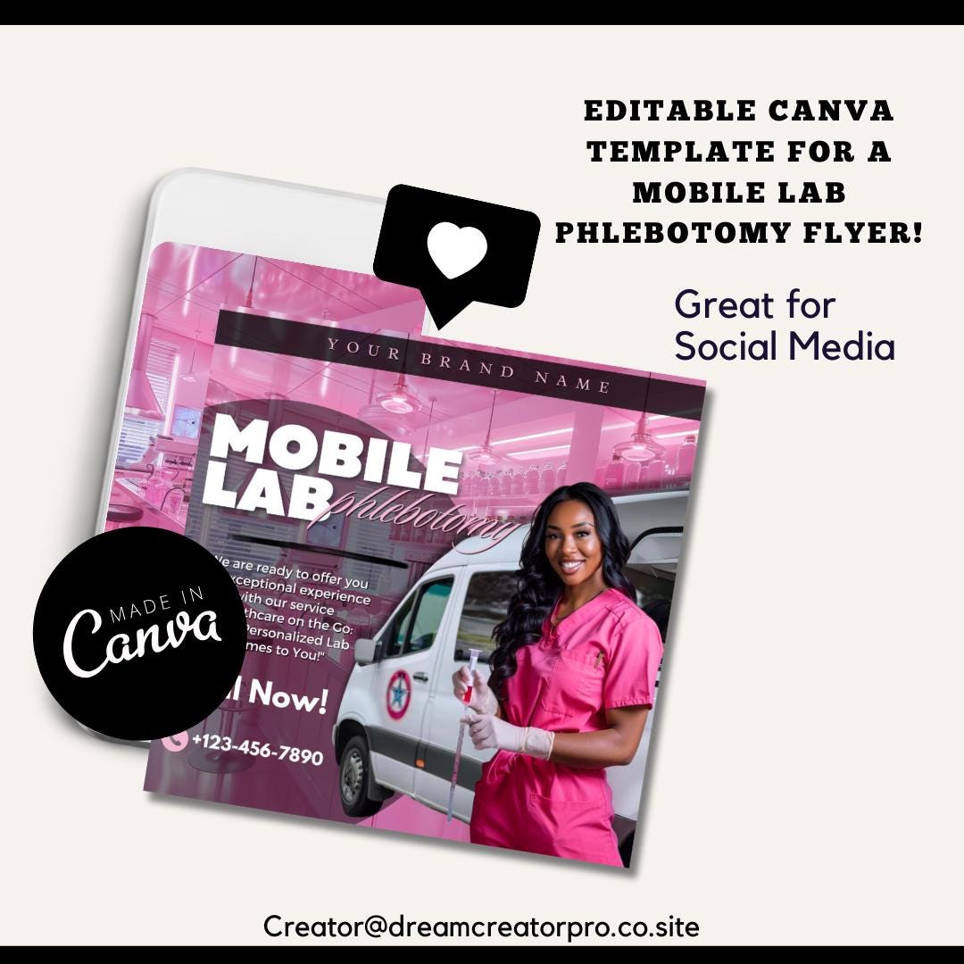 Mobile Lab Phlebotomy Service Flyer / DIY Medical Mobile Lab Service ...