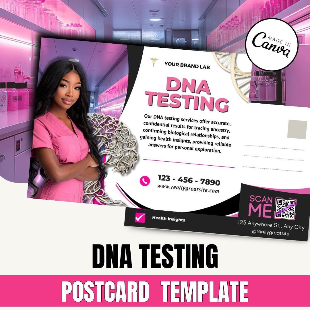 DNA Testing Postcard Service Flyer / DIY Mobile Lab Flyer/ Printable ...