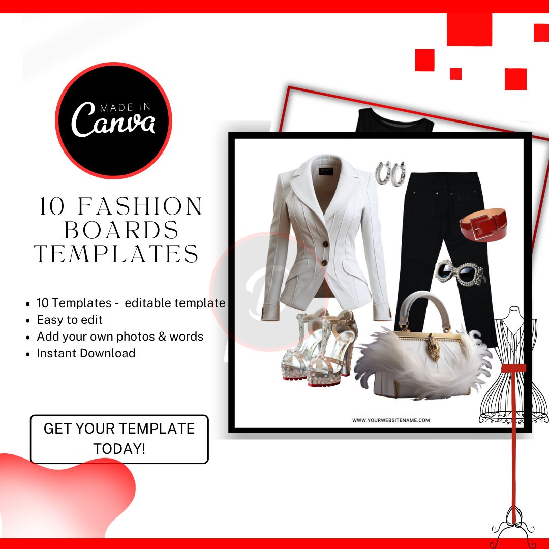 Fashion Boards / Vision Board/ Instagram Template Post / Social Media ...