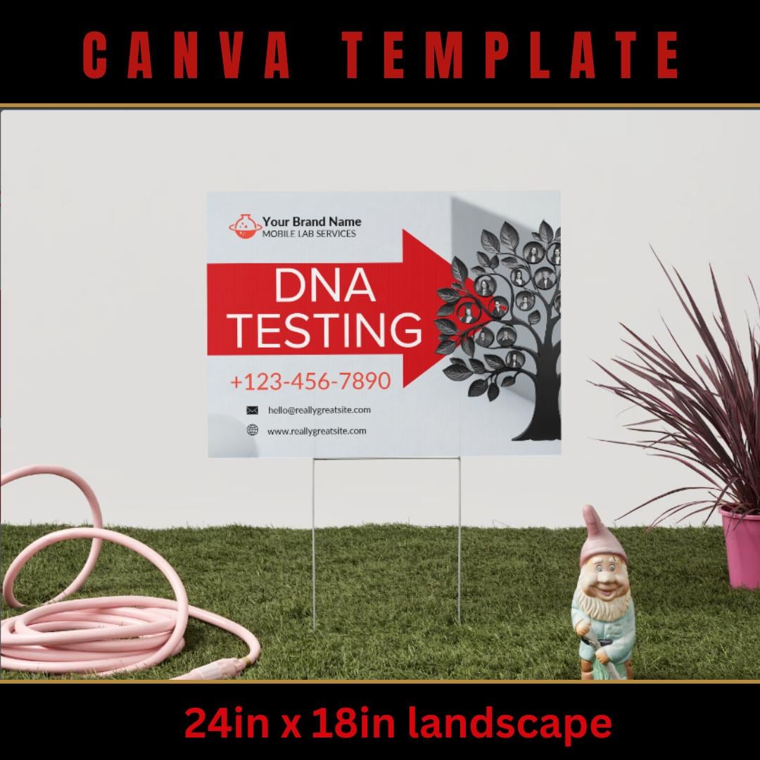 DNA Testing Flyer Canva Templates / DIY DNA Lab Service Yard Sign ...