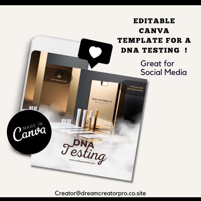 DNA Testing Canva Flyer Template / DIY Medical DNA Lab Service/ Mobile ...