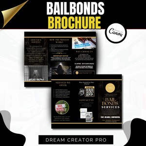 Bail Bonds Brochure Template | Editable Canva Design for 24/7 Bail Bond ...