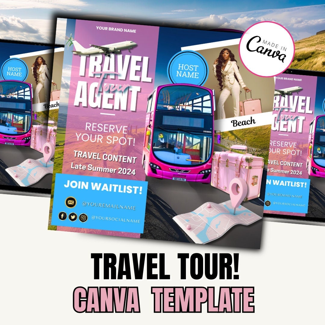TRAVEL Agent Tour Flyer / Travel Agent Canva / Travel Agent / Travel ...