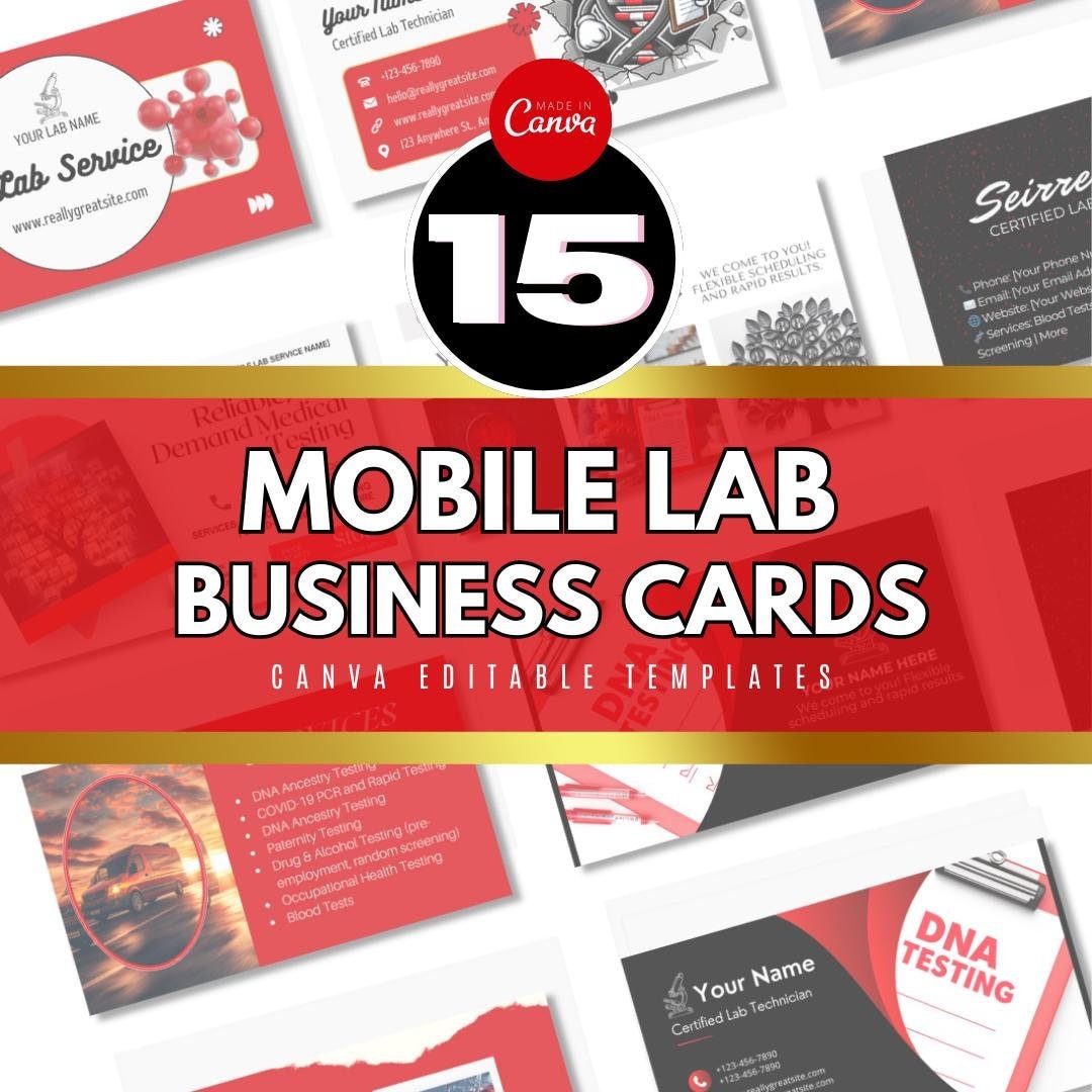 Mobile Lab Business Cards Template / DIY Medical Service Flyer/ DNA ...