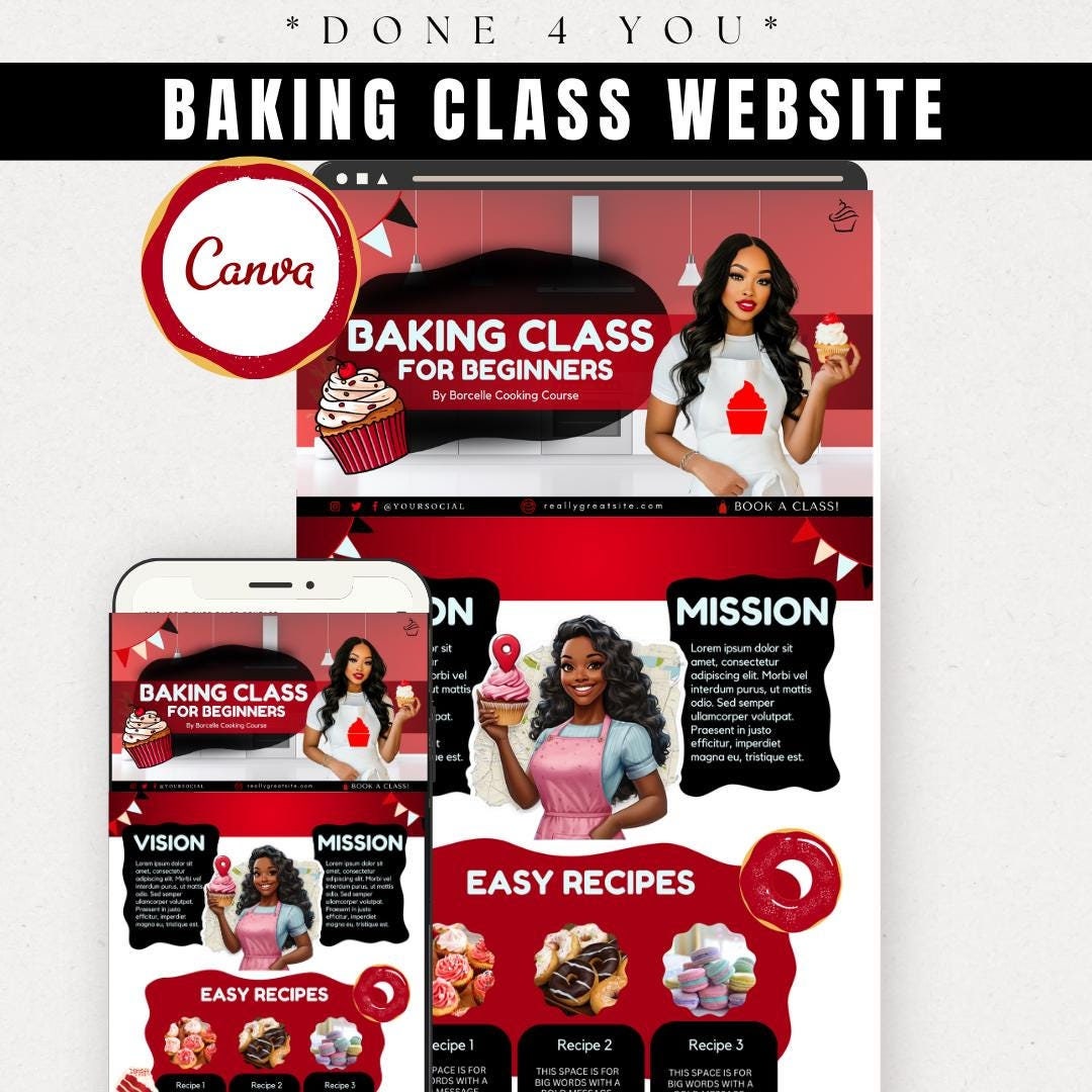 Cooking Class Website Template / Baking Class / Online Classes Template ...