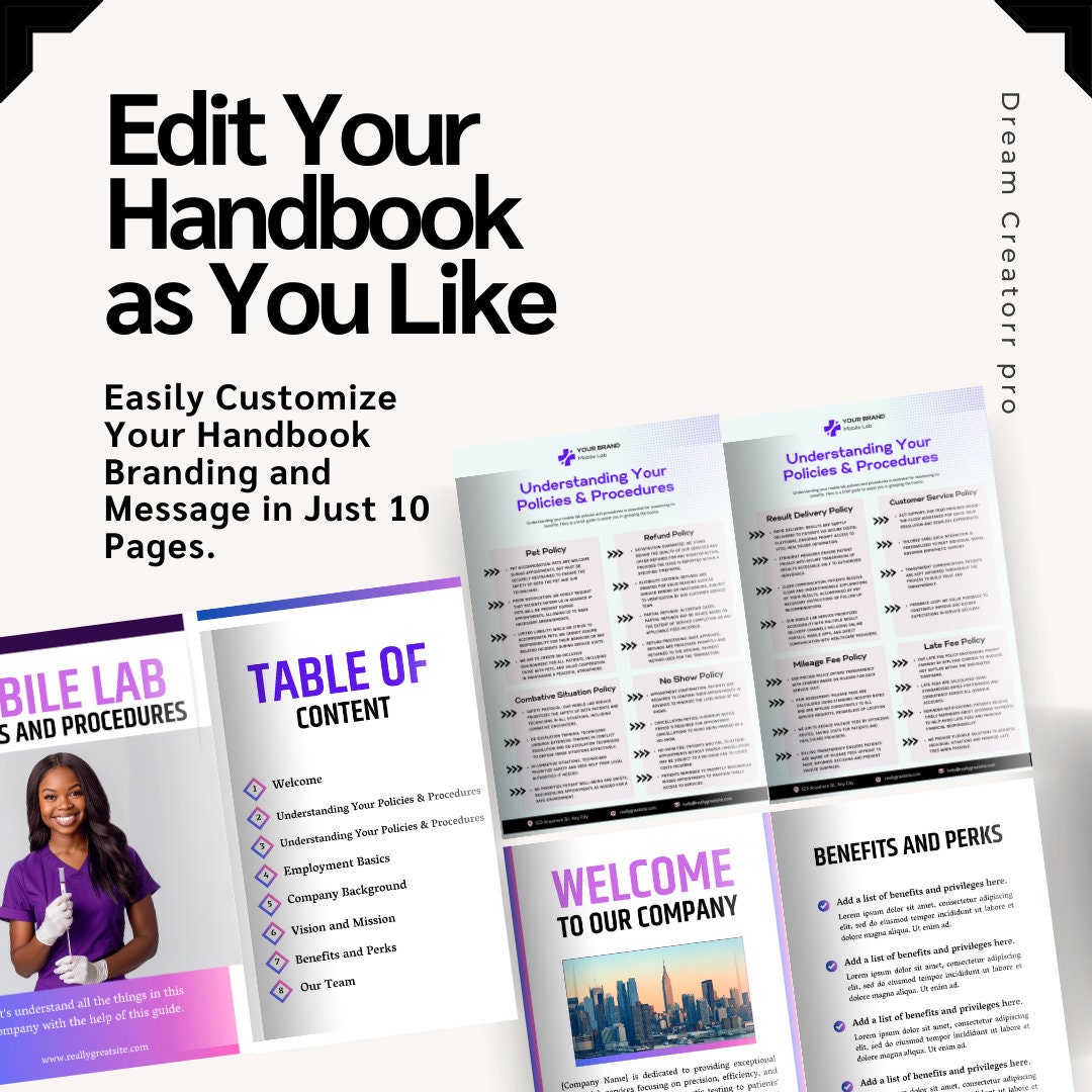 Mobile Lab Policy & Procedures Handbook Template/ Mobile Lab Concierge ...