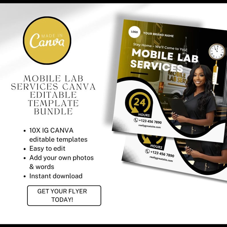 Mobile Lab Testing Flyer Canva Templates / DIY DNA Lab Service ...
