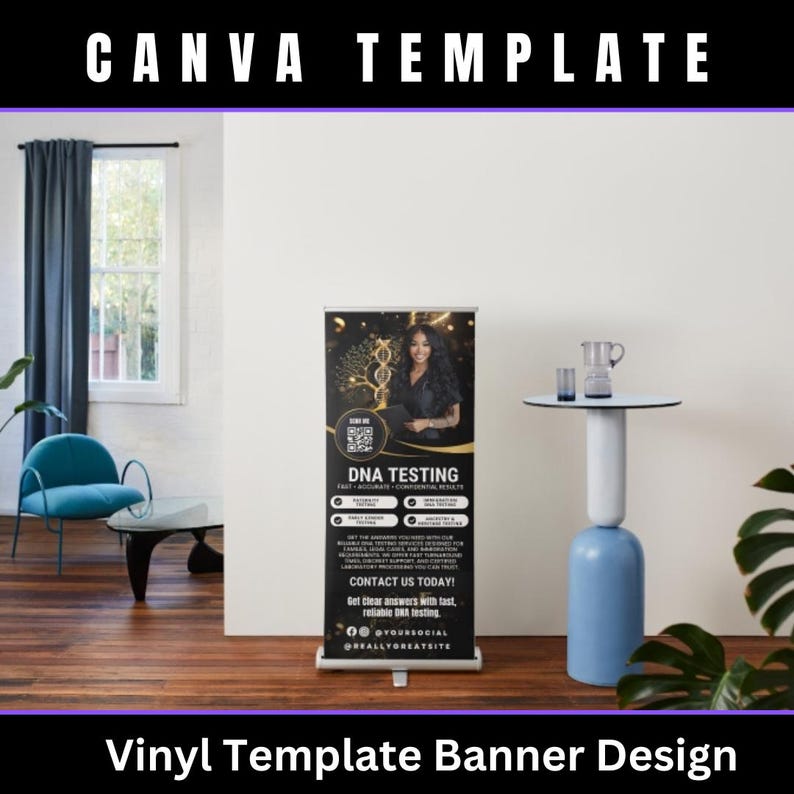 DNA Testing Pull-up Banner Template | Mobile Lab, Paternity ...