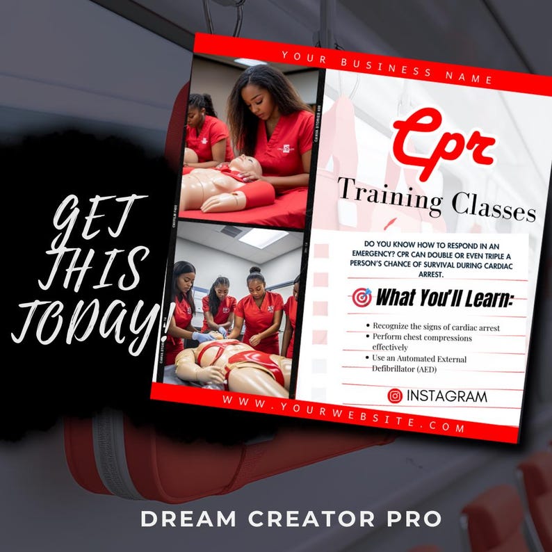 Mobile CPR Flyer TEMPLATE / DIY Medical Service Flyer/ First Aid Flyer ...