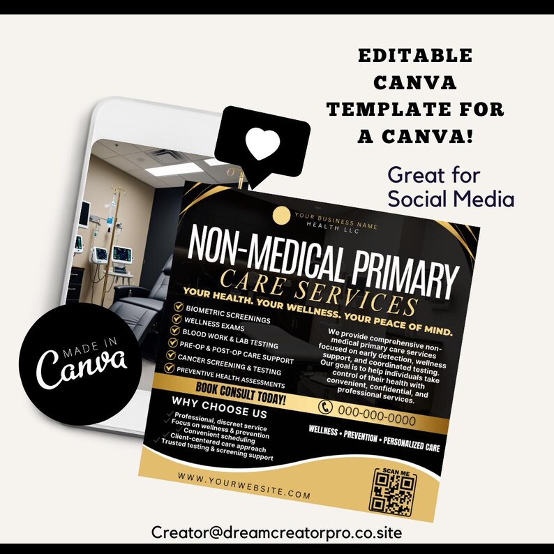 Non-medical Primary Care Flyer Template | Wellness, Biometric Screening ...