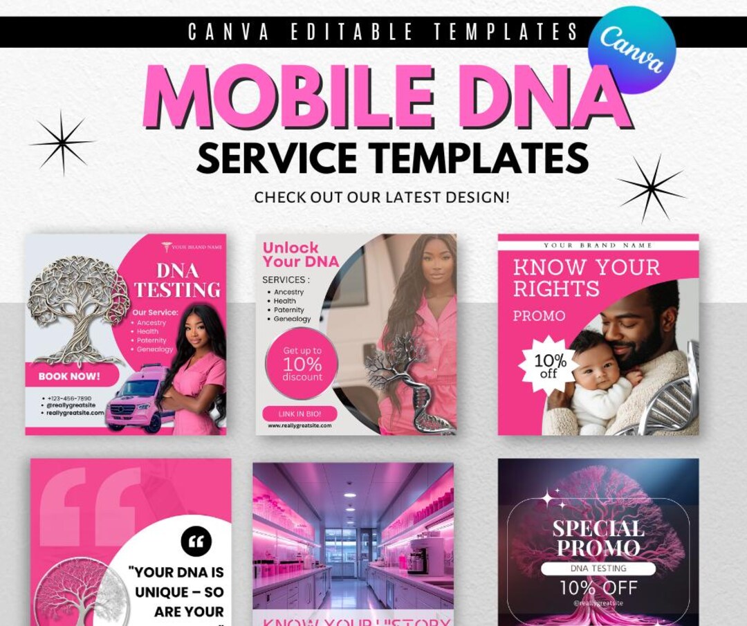 DNA Testing Flyer Canva Templates / DIY Medical DNA Lab Service Ig Post ...