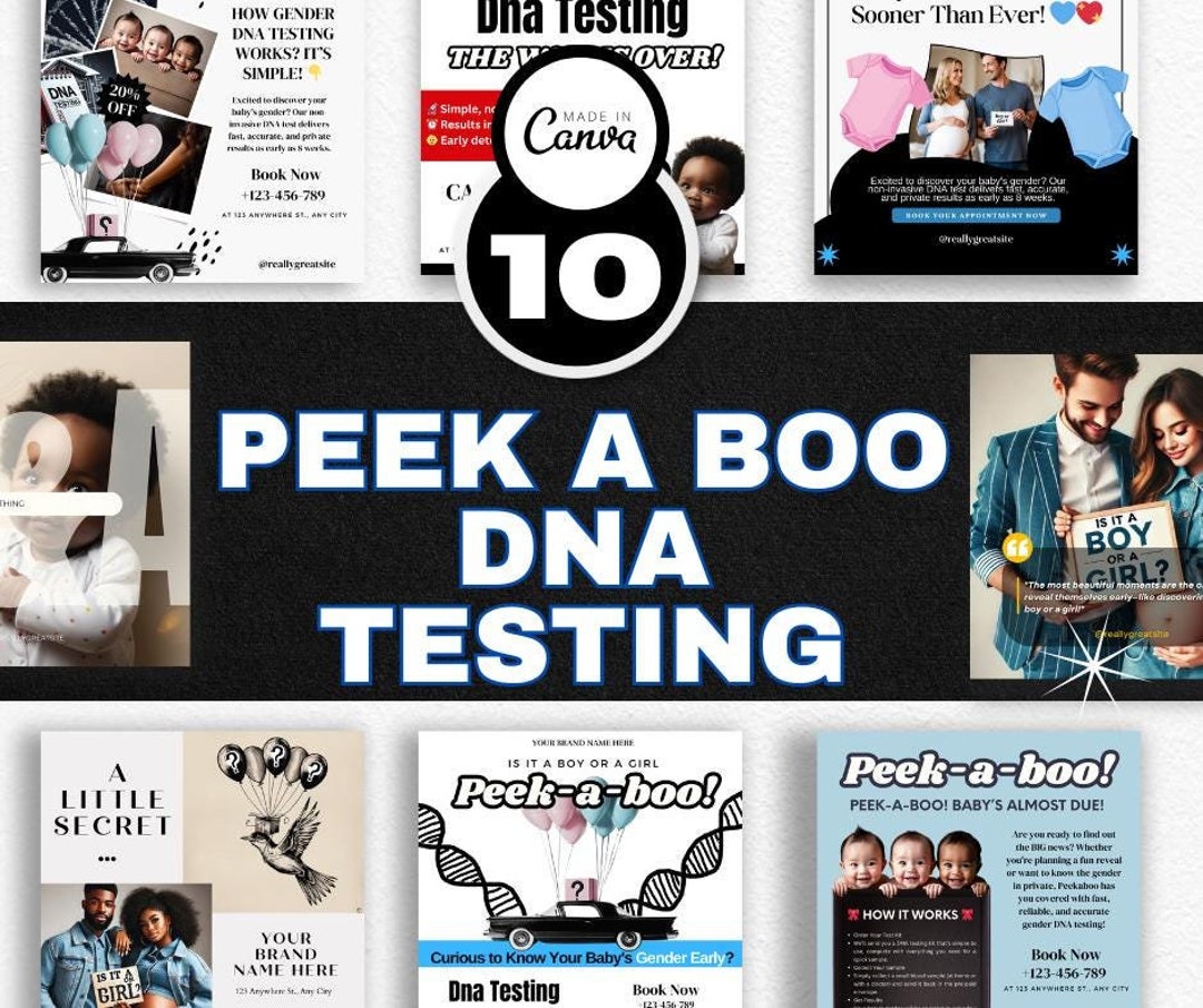 DNA Testing Gender Reveal Rack Card / DIY Medical Service / Paternity ...