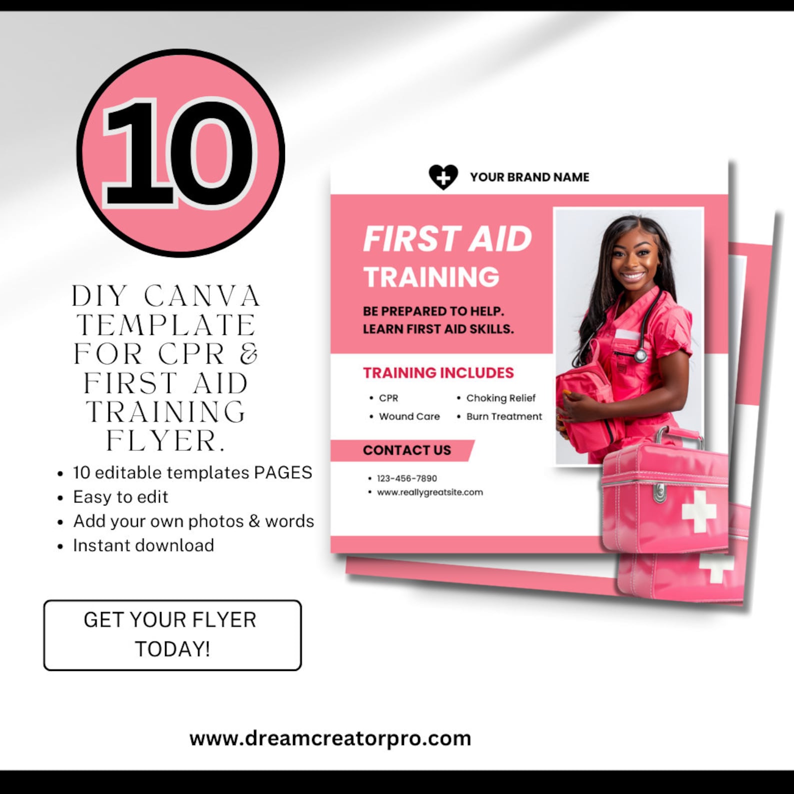 CPR Flyer TEMPLATE / DIY Medical Service Flyer/ First Aid Flyer ...