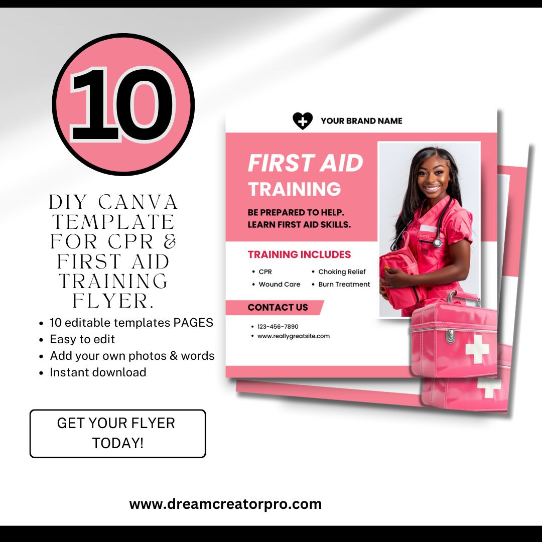 CPR Flyer TEMPLATE / DIY Medical Service Flyer/ First Aid Flyer ...