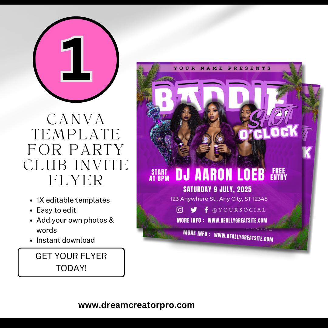 Baddies CLUB Party Flyer Template, Invitation, Party Flyer, Club Flyer ...