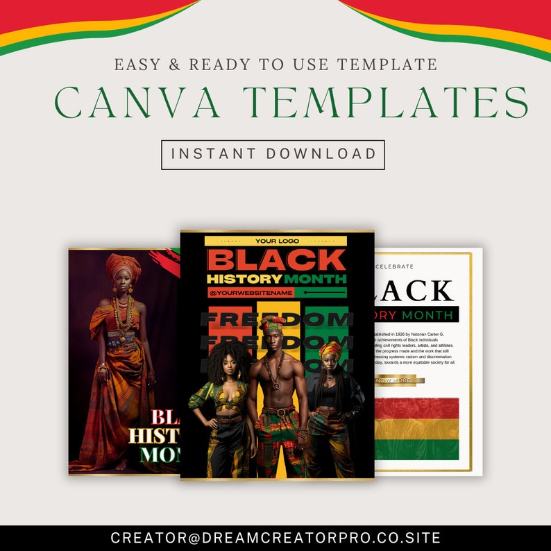 Black History Month Canva Templates: Empower and Inspire, TEMPLATE PACK ...