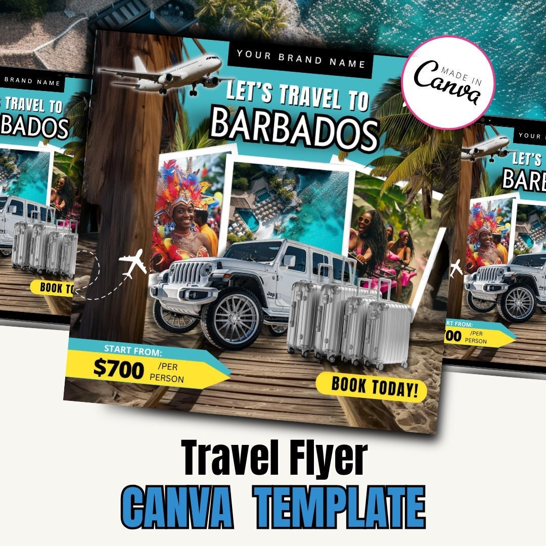 Barbados TRAVEL Agent Flyer Template/ Travel Agent / Travel Agent ...
