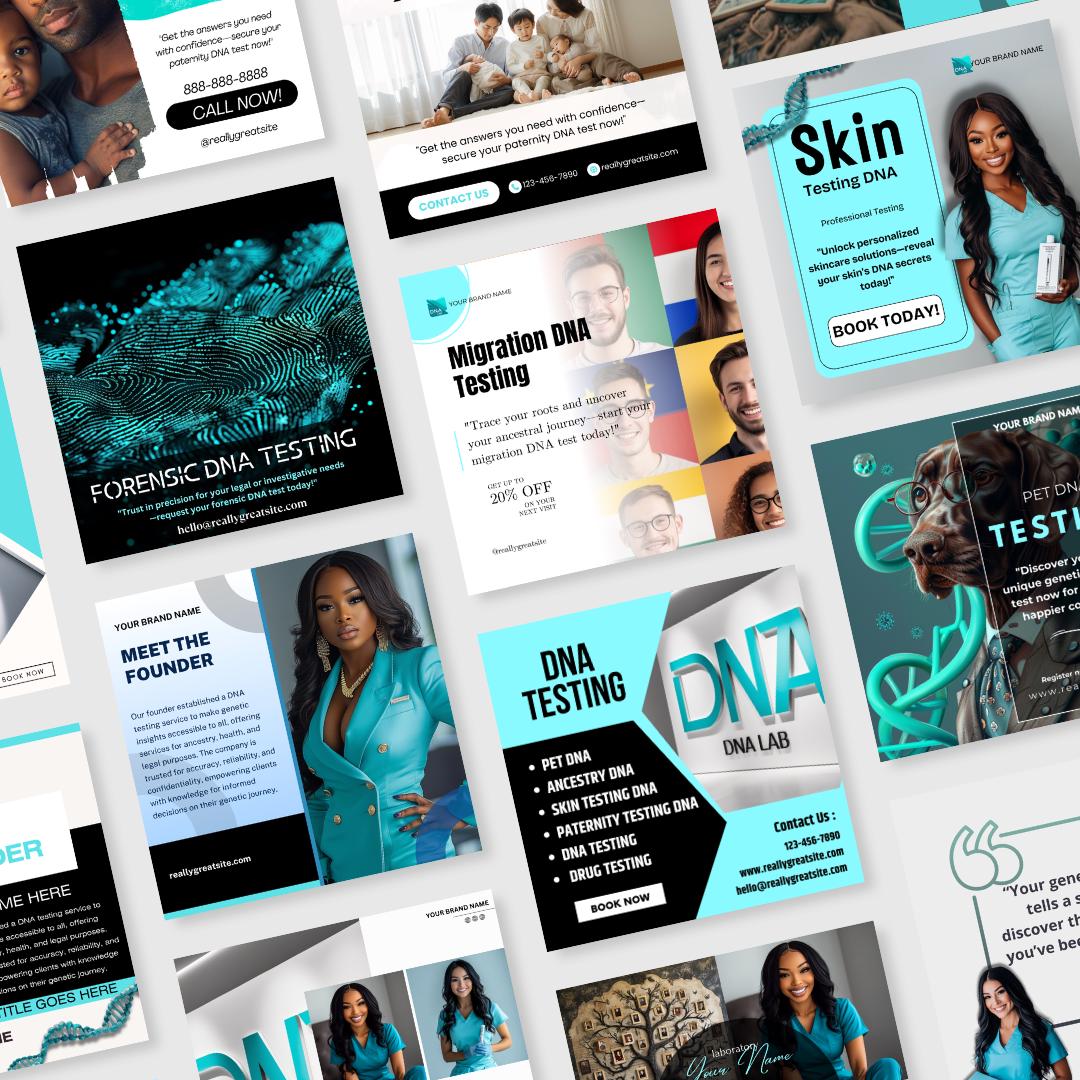 DNA Testing Canva Flyer Template / DIY Medical DNA Lab Service/ Mobile ...