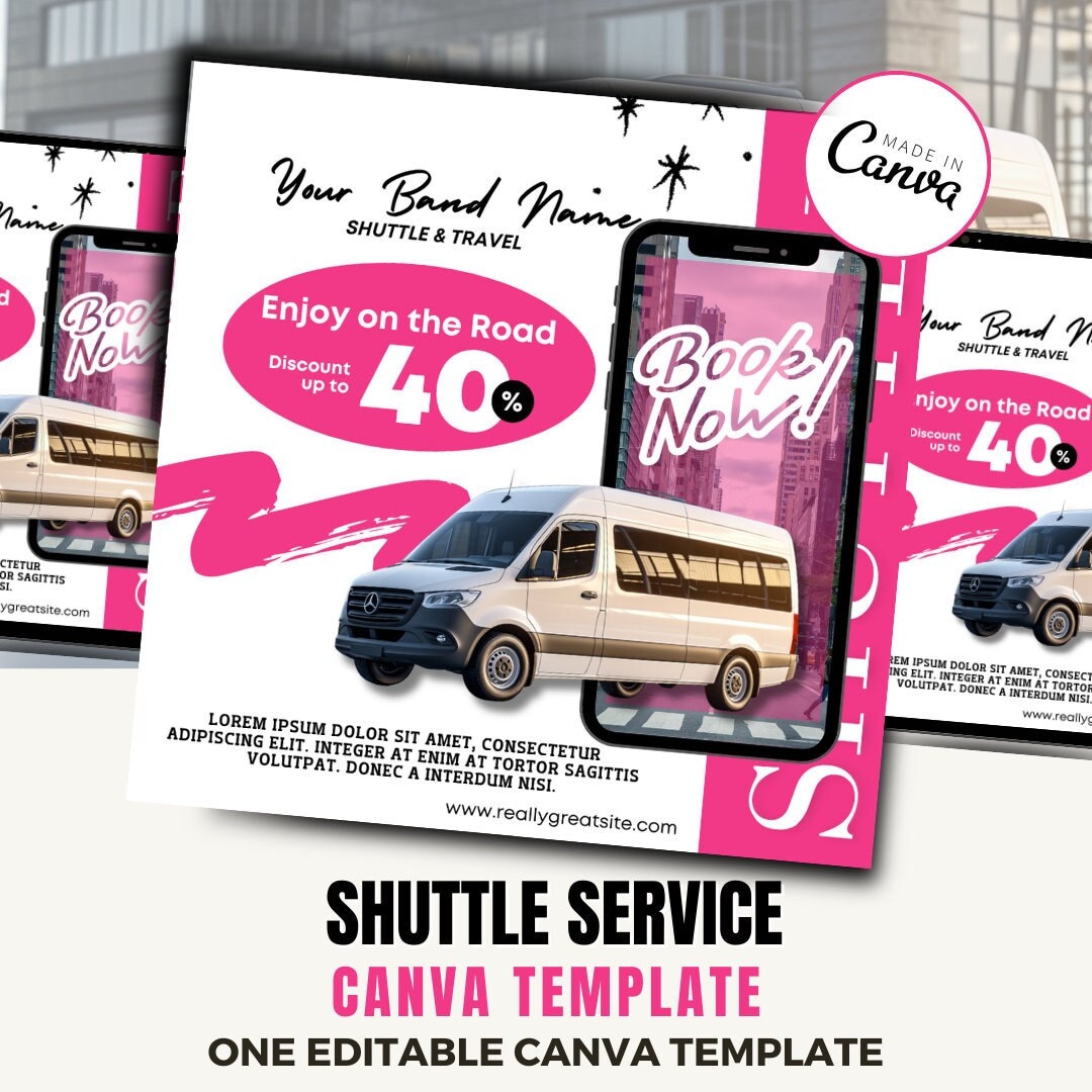 Shuttle Service Flyer Canva Template / Car Service Flyer / Service ...
