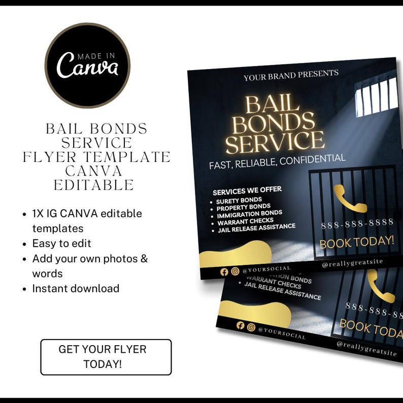 Bail Bonds Service Flyer Template / Background Check Video ...
