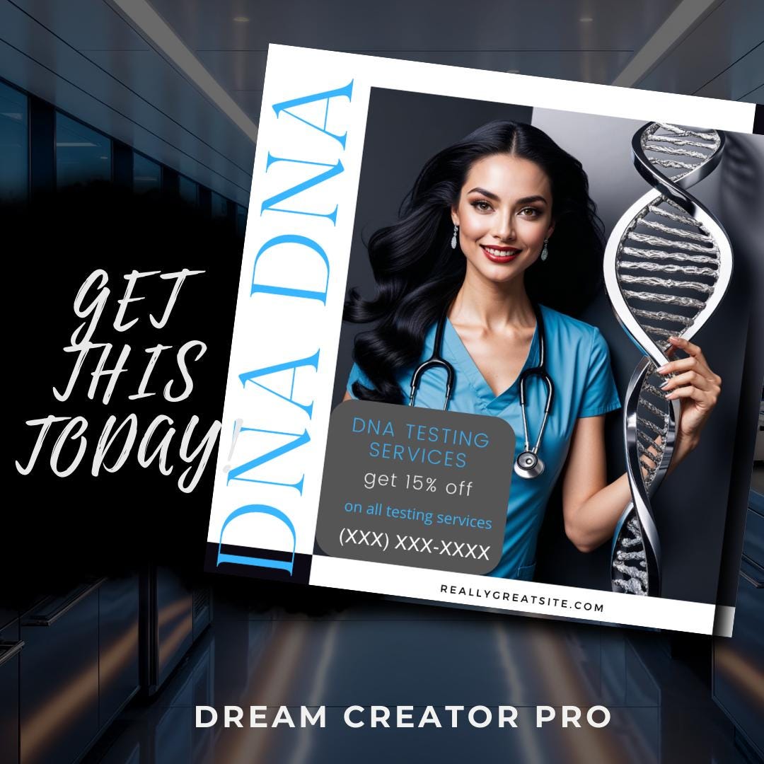 DNA Testing Flyer Canva Templates / DIY Medical DNA Lab Service Website ...