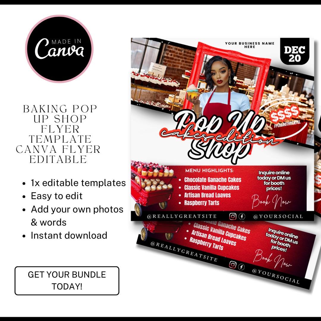 Bake Sale Flyer Template / Baking Class / Online Classes Template ...