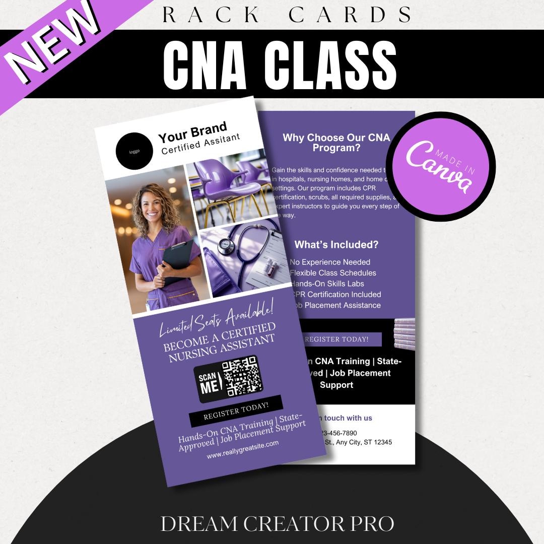 Certified Nursing Assistant Flyer Bundle | CNA School Canva Template ...