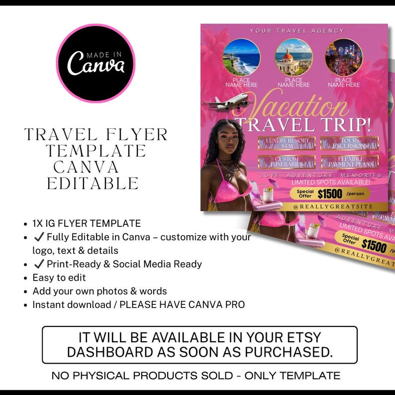 TRAVEL Agent Flyer / Travel Agent Canva / Travel Agent / Canva Template ...