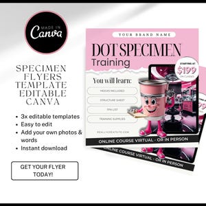 DOT Specimen Course Canva Flyer Template / DIY Medical DNA Lab Service ...